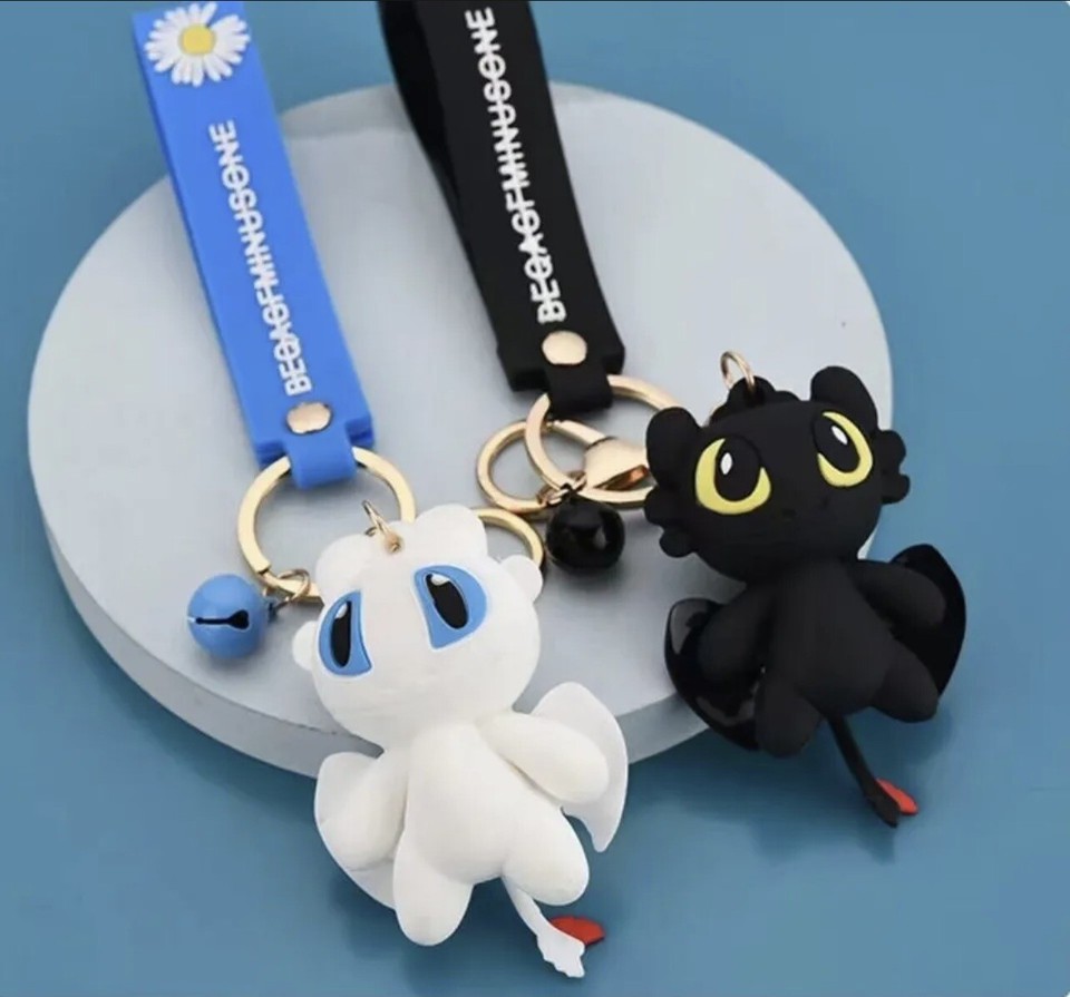 NEW Dragon Keyfob Car Keyring Toothless Keychain Light FuryKey Chain ...