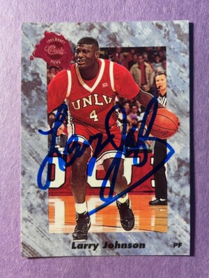 SIGNED LARRY JOHNSON 1991 CLASSIC ROOKIE AUTOGRAPHED CARD - HORNETS | eBay