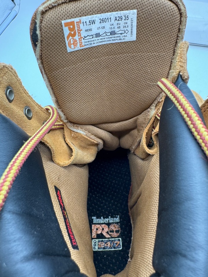 Semi New Timberland Pro SOFT TOE SZ 11.5 W MEN works boots Wheat Nubuck ...