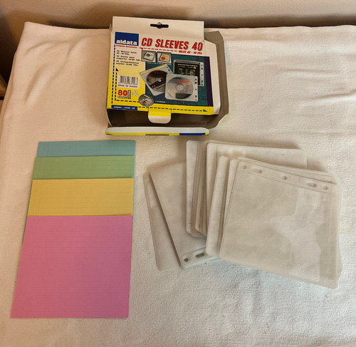 28 CD Sleeves Aidata Computer Accessories Fits 3 or 2 Ring Binder OPEN ...