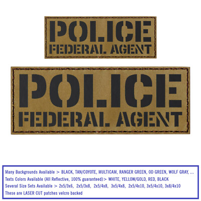 Bundle Set 2 Police Federal Agent Reflective Patches Plate Carrier ...