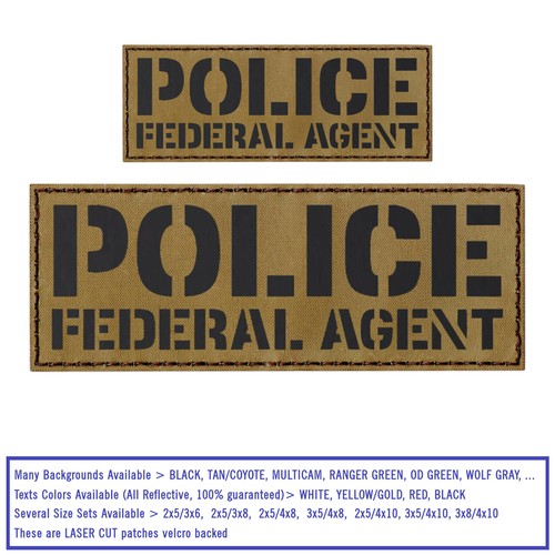 Bundle Set 2 Police Federal Agent Reflective Patches Plate Carrier ...