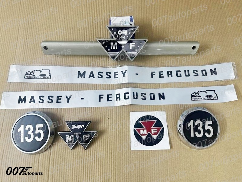 Front Grill Badge & Bonnet Sticker Set For Massey Ferguson 135 Tractor ...