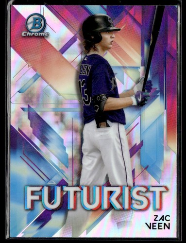 2021 Bowman #FUT-ZV Zac Veen Chrome Futurist Mojo Refractor Baseball ...