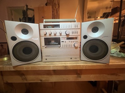 Rare Vintage 1980's Technics SA-C07 Silver Boombox Mini System Ghetto Blaster | eBay