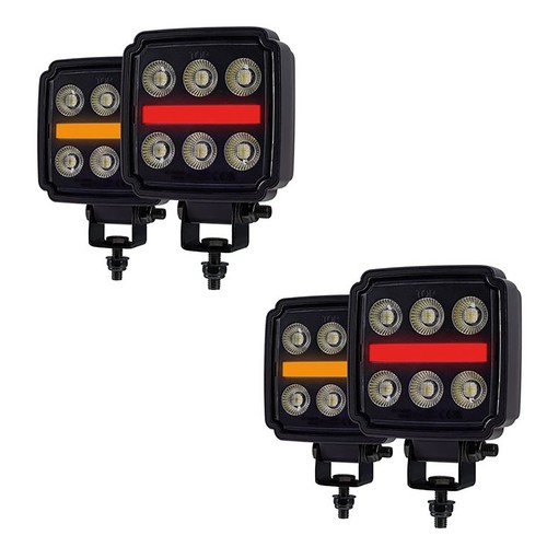 2 Durite 42W LED Work Light Amber & Red Position Lamp 12/24v 0-421-63 ...