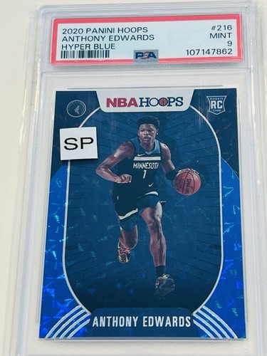 2020 Anthony Edwards SP Hoops RC - Hyper blue Variation Rookie Mint ...