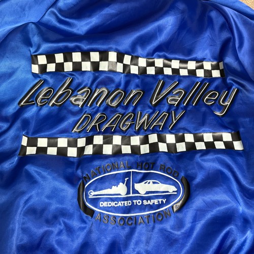 Vintage Lebanon Valley Dragway USA Nylon Mens Large Jacket National Hot ...