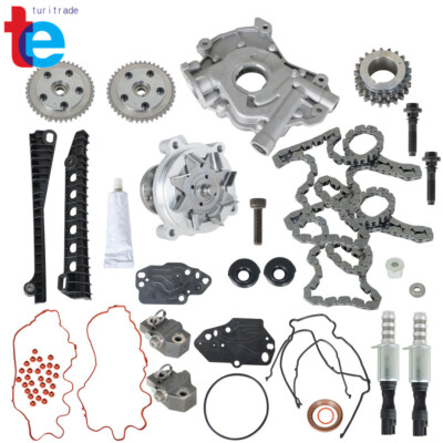 Triton Timing Chain Kit Oil+Water Pump Phasers VVT Valves For 5.4L Ford ...