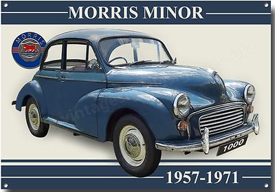 MORRIS MINOR 1000 METAL SIGN.GARAGE SIGN.VINTAGE BRITISH MOTOR CARS ...