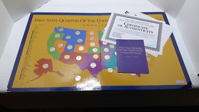 First State Quarters~Collector’s Map~Complete W/All 50 States Quarters ...
