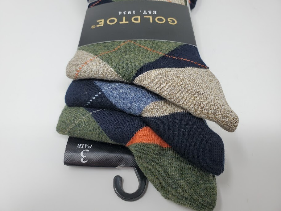 GOLD TOE Men's 3 pack Carlyle Argyle Crew Socks, 10-13, Multi-color | eBay