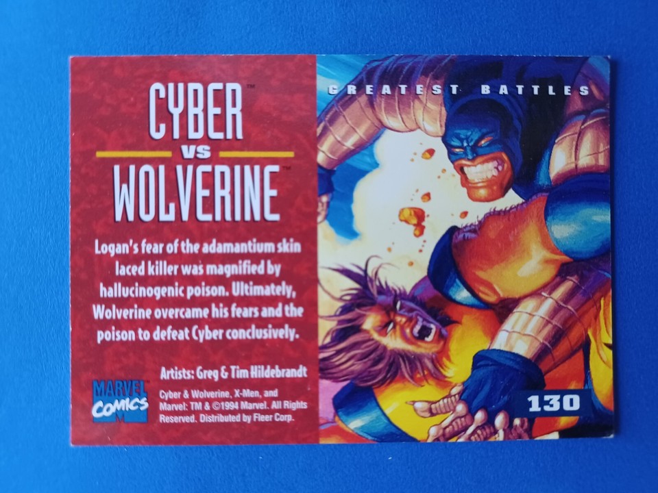 1995 FLEER ULTRA WOLVERINE VS CYBER GREATEST BATTLES #130 MARVEL COMICS ...