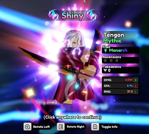 🌌 ROBLOX / Anime Vanguards / AV - Shiny Mythic Tengon w/ Monarch Trait ...