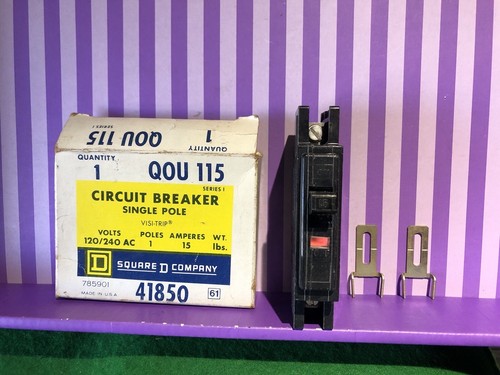 SQUARE D QOU115 CIRCUIT BREAKER 1 POLE 15A 120/240V 50/60HZ NEW IN BOX ...
