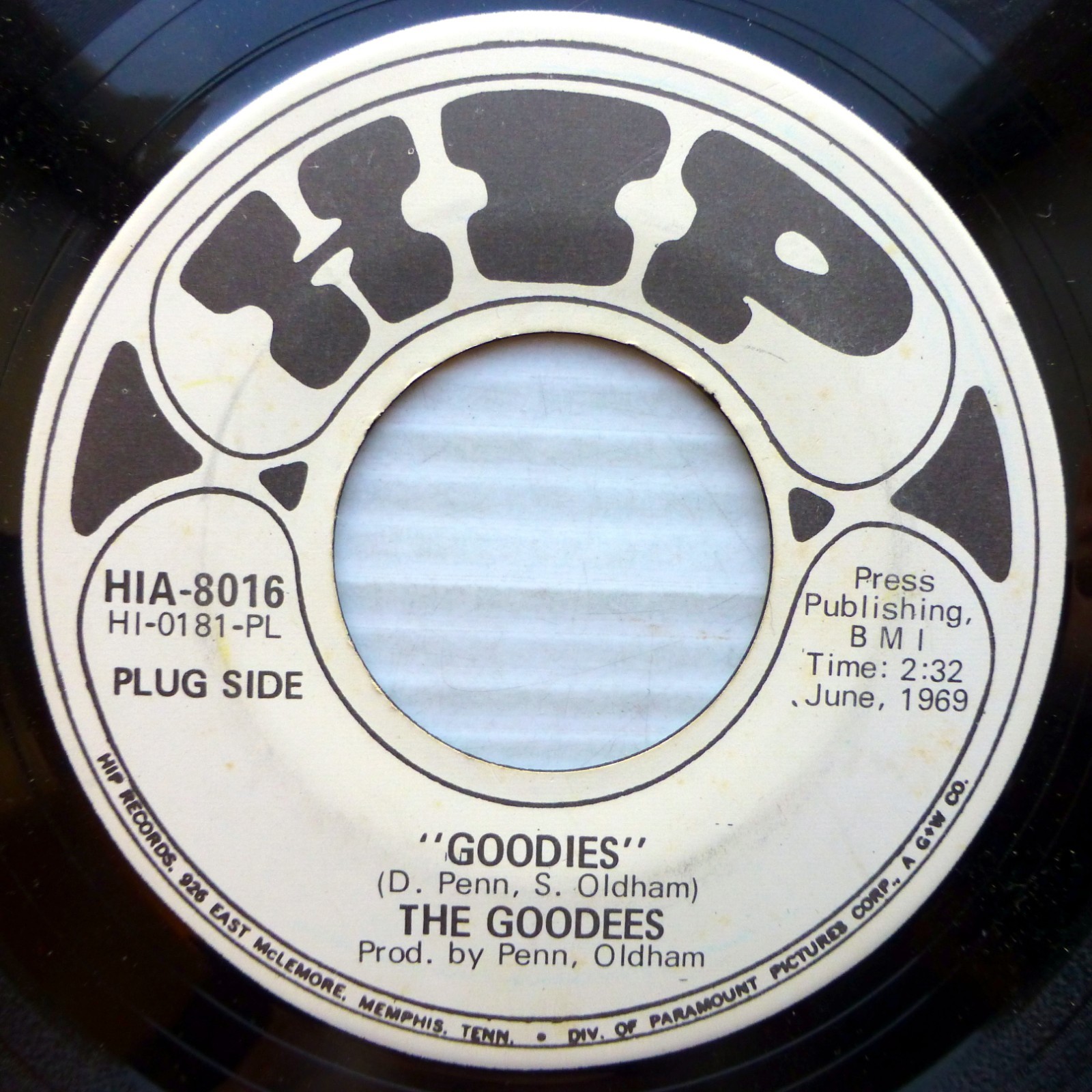Goodees GIRL GROUP Popcorn HIP Records VG promo 45 Goodies ~He's A ...