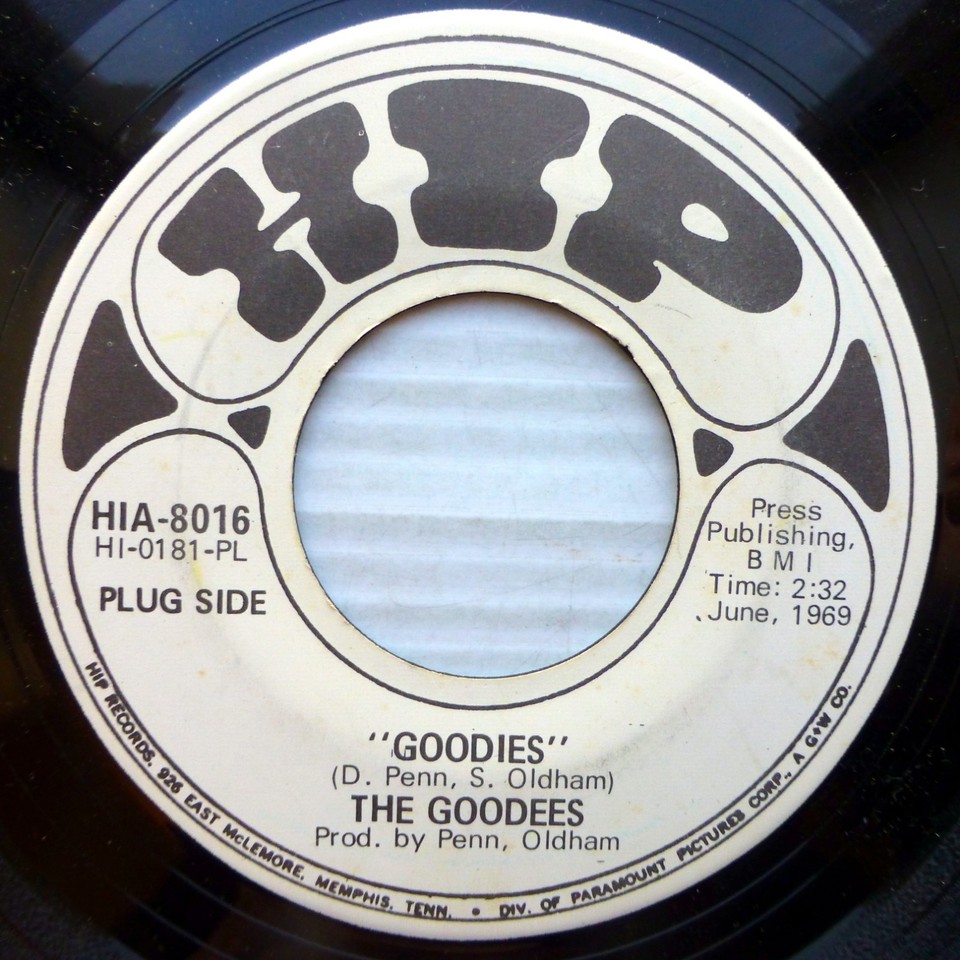 Goodees GIRL GROUP Popcorn HIP Records VG++ promo 45 Goodies ~He's A ...