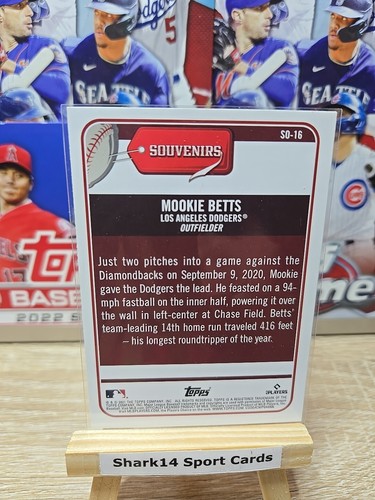 2021 Topps Big League Mookie Betts Souvenirs #SO-16 | eBay