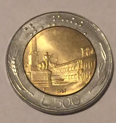 Italian REPVBBLICA ITALIANA L.500 coin Italy 1987 | eBay