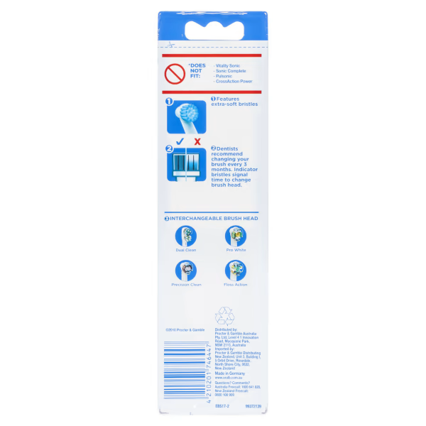 Genuine Oral-B Sensitive Clean Replacement Heads - Twin Pack (2 Brushes ...