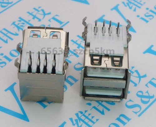 10 pcs Type A 8 Pin USB Dual Connector Socket Female PC Right Angle ...