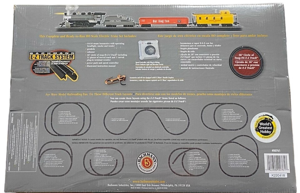 HO Scale Bachmann 761 Union Pacific UP Yard Master Train Set w/Steel E ...
