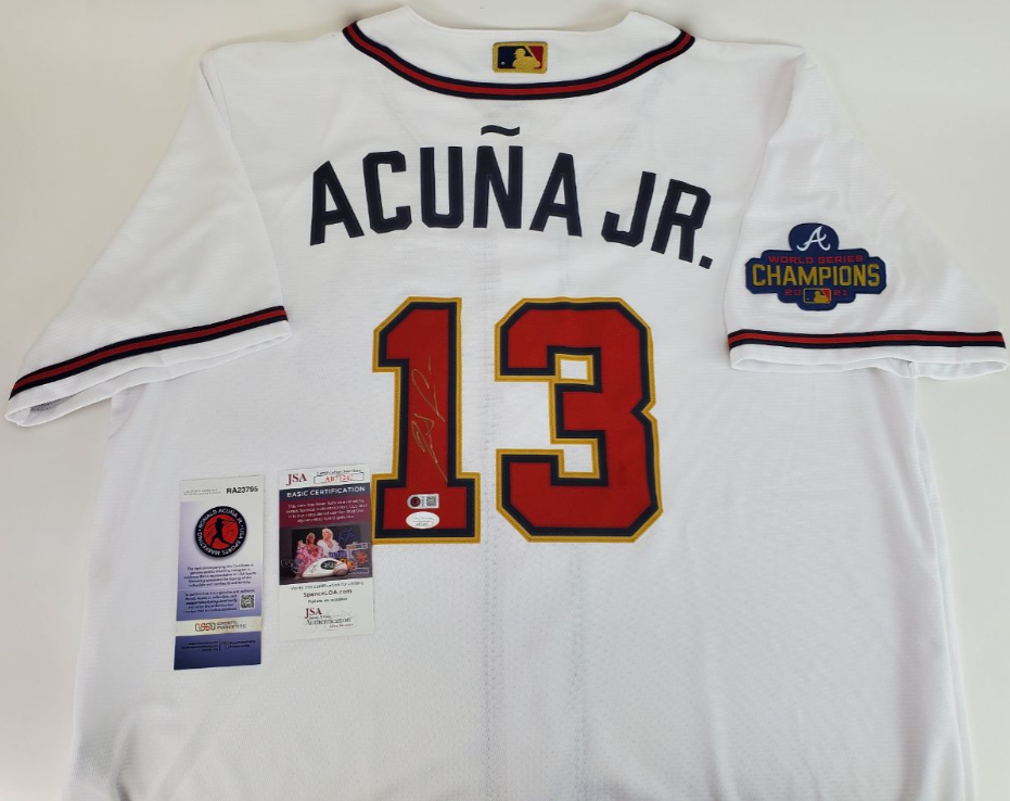 Ronald Acuna Jr. Signed Atlanta Braves Nike Jersey w/ W.S. Patches (JSA ...