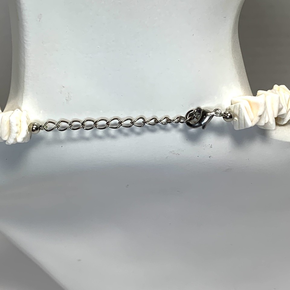 Vintage 70's Natural Pink Shell Necklace Heishi Stacked Shell Square ...