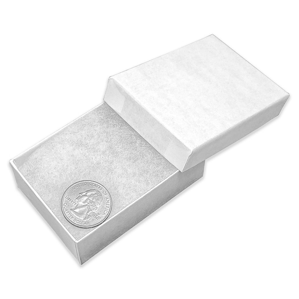 BULK 3.2x2.2x1 Cardboard #32 JEWELRY GIFT BOXES Cotton Fill Kraft Small ...