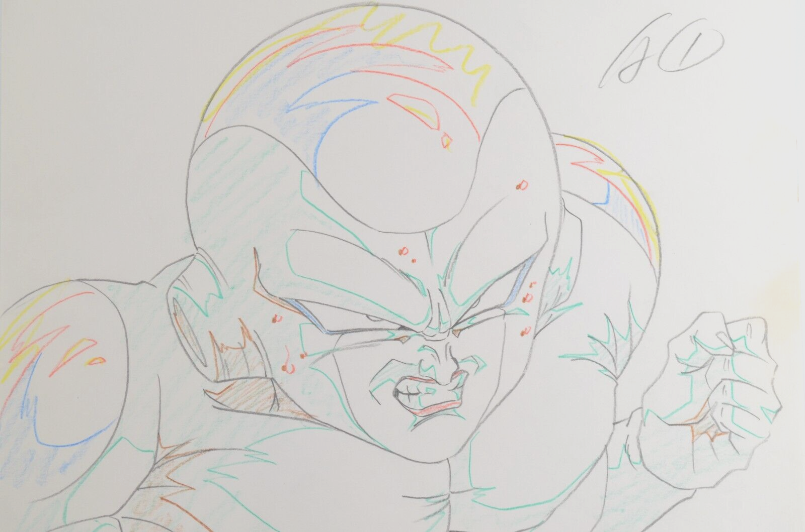 Original Frieza Dragon Ball Z Cel Namek DBZ Anime Production Cel Pencil ...