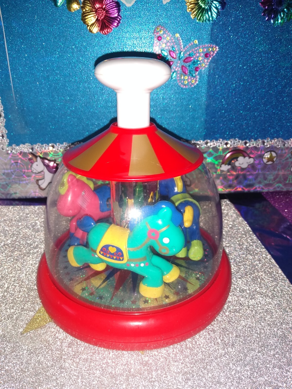 🦄Playgo / Toddler's Toys Circus Top Spinning {Merry-Go-Around} Horses ...