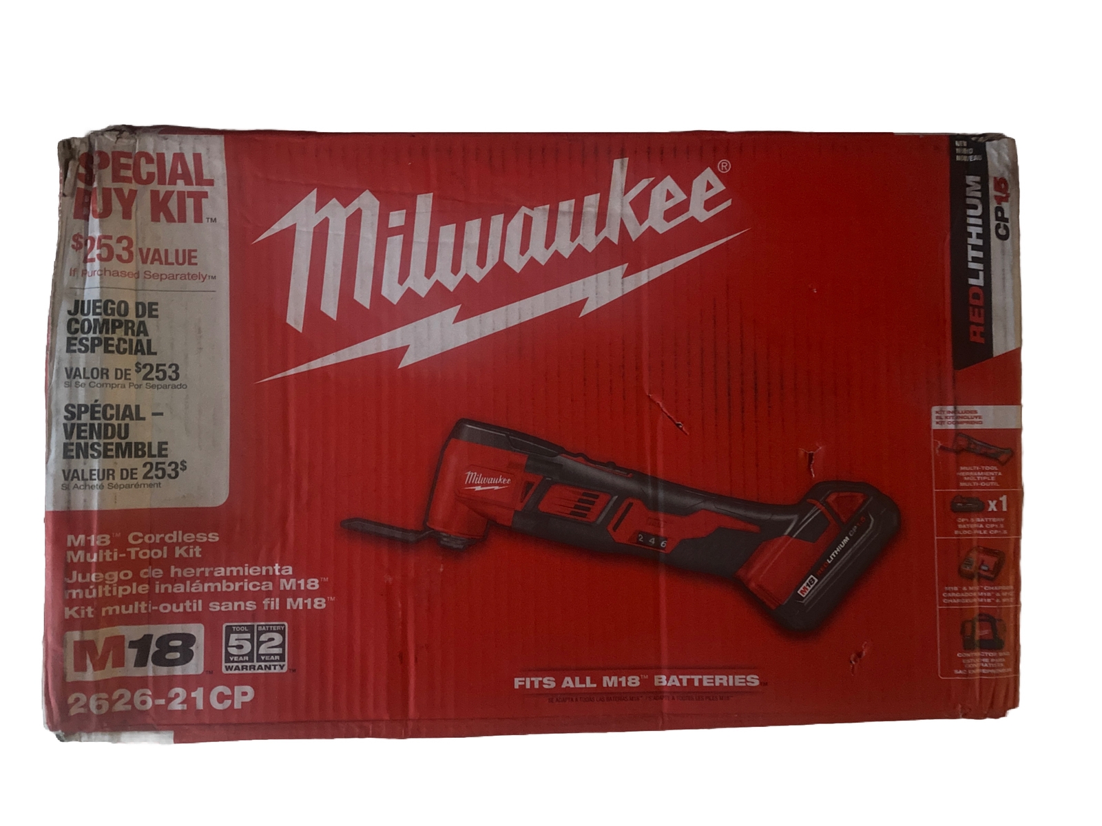 Milwaukee 2626-21CP M18 18-Volt Lithium-Ion Cordless Oscillating Multi ...