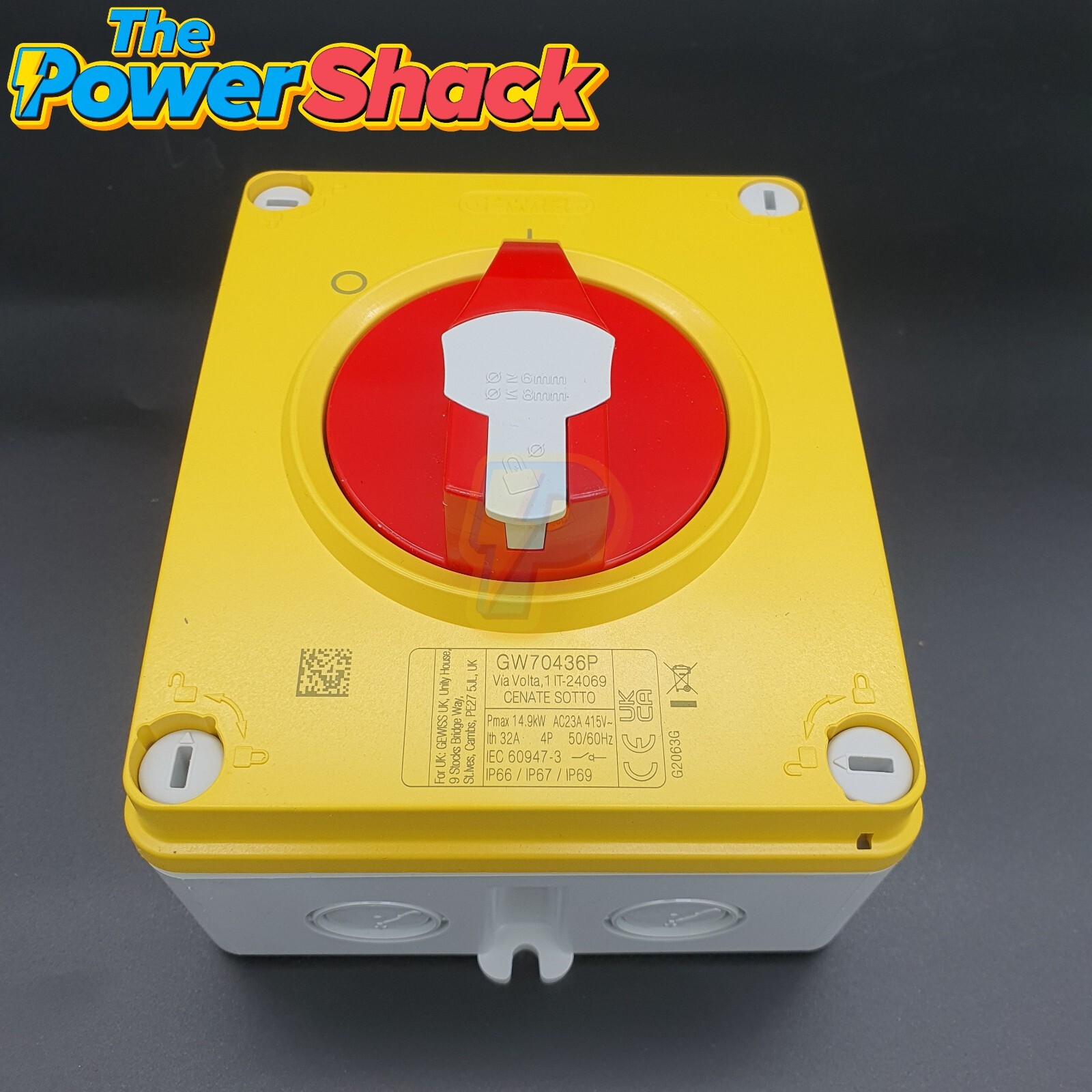 Gewiss GW70436P - 32amp 4 Pole Rotary Isolator Switch - IP65 3 Phase ...