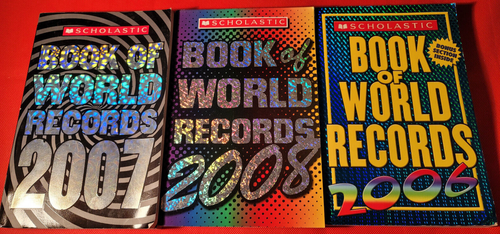 LOT OF 3 SCHOLASTIC BOOKS OF WORLD RECORDS 2008, 2007, 2006 - MORSE ...