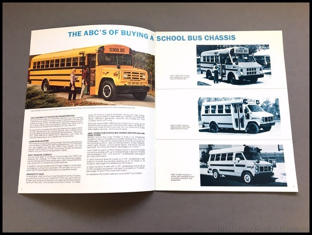 1985 GMC School Bus Vandura Chassis 12-page Vintage Car Sales Brochure ...