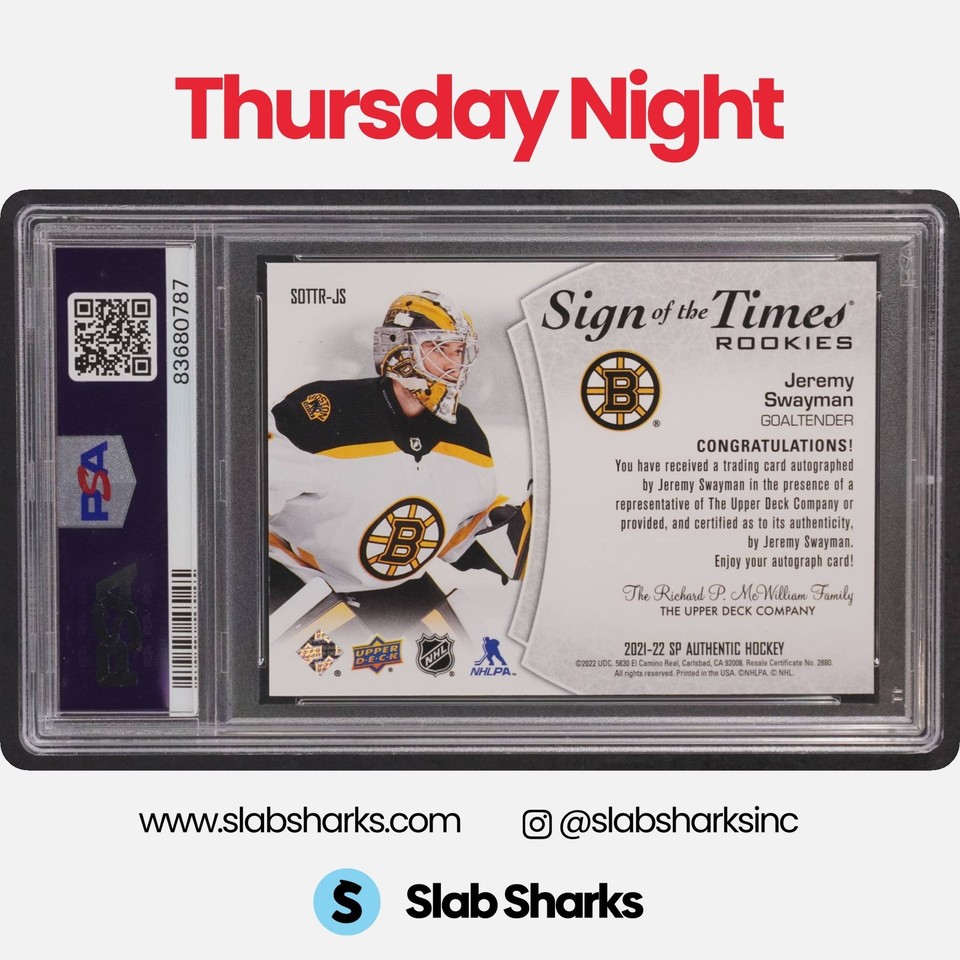 2021 SP AUTHENTIC #SOTTR-JS JEREMY SWAYMAN SIGN OF THE TIMES ROOKIES ...