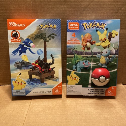 Mega Construx Pokemon POPPLIO vs. LITTEN FFY81 & Kanto Partners Set ...
