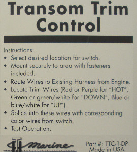 TH Marine TTC-1-DP Transom Trim Control | eBay