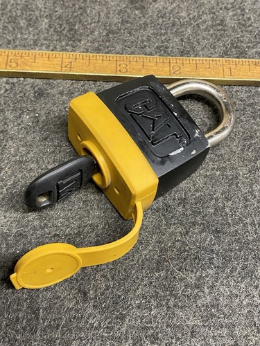 Caterpillar Padlock Pad Lock & Key CAT 5P8500 5P8501 246-2641 CAT ...