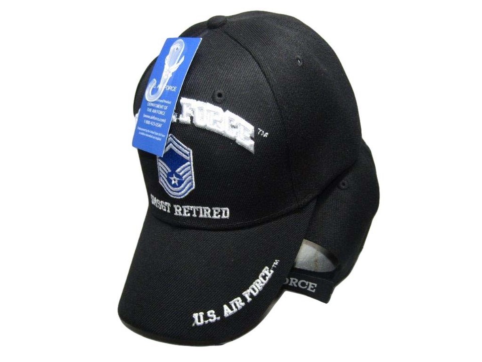 Black US Air Force SMSGT Senior Master Sergeant Retired Veteran Hat ...