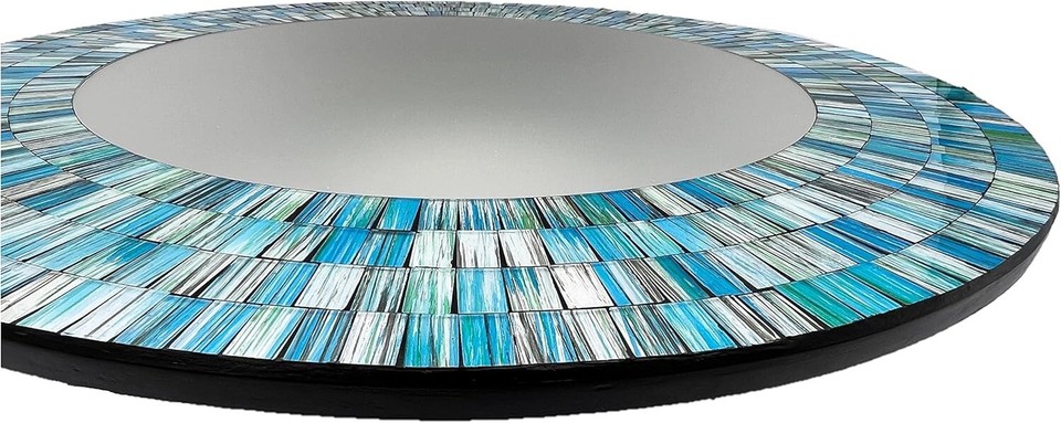 Zorigs - Handcrafted Turquoise Mosaic Mirror, 24" Round Wall Mirror | eBay