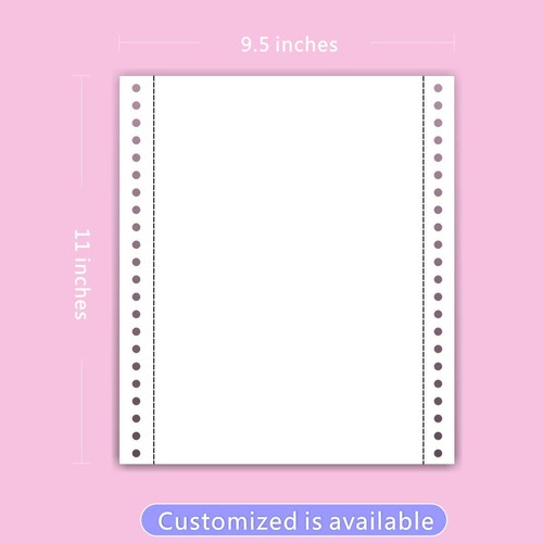 FirstZi Blank 9.5x11 Inches Continuous Feed Computer Paper Fanfold for ...