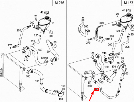 MERCEDES-BENZ E W212 AMG ENGINE COOLANT PIPE HOSE A4635010891 OEM for ...