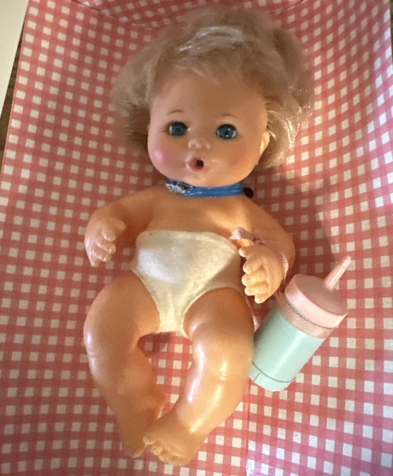 Vintage 1976 Ideal Corp Baby, Baby 7” Doll NIB Baby Cheeks Move When ...