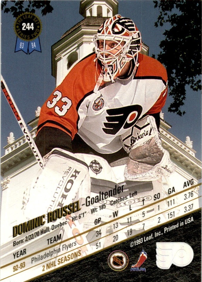 1993-94 Leaf Dominic Roussel Philadelphia Flyers #244 | eBay