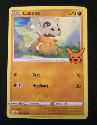 Cubone Non-Holo - HALLOWEEN TRICK OR TRADE - Pokemon TCG Card NEW # 069 ...
