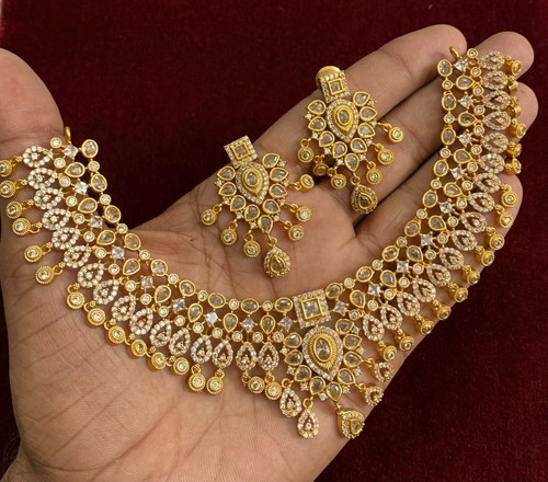 Neckless Set Bollywood Indian Bridal Party Ad Cz Jewellery Wedding ...