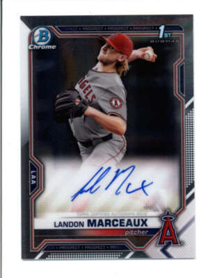 LANDON MARCEAUX 2021 BOWMAN CHROME ON CARD ROOKIE AUTOGRAPH AUTO RC ...