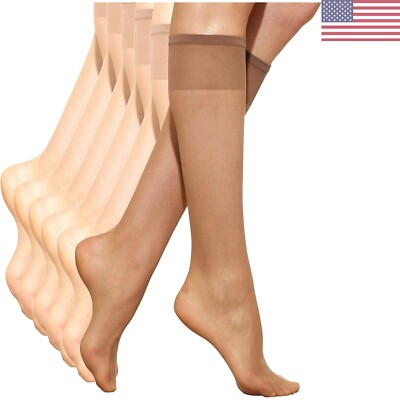 Sheer Support Knee High Hosiery - 6 Pair Pack - Energizing Leg Support ...