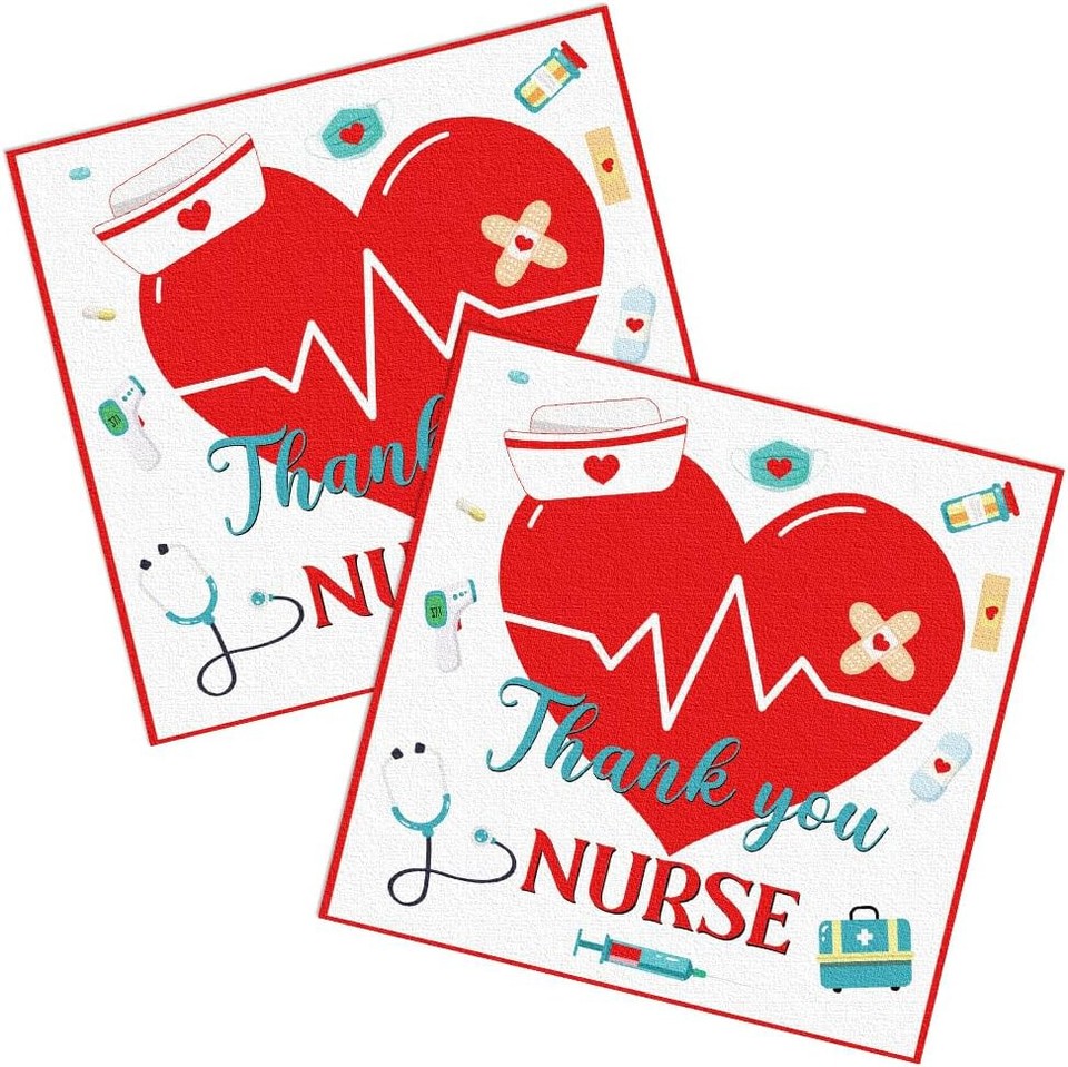 Nurse Congratulations Table Set serves 16 guest party plate cup knife ...